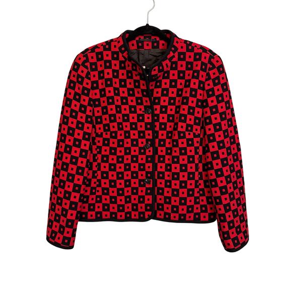 Louis Feraud | Jackets & Coats | Louis Feraud Jacket Womens 2 Red Black ...